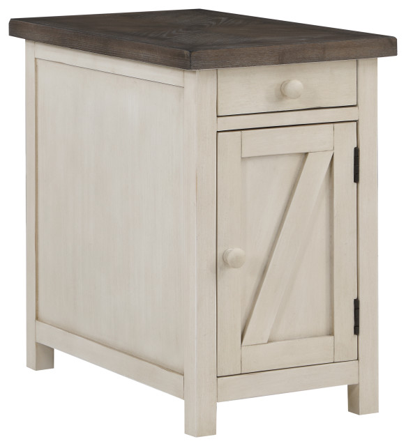 Bar Harbor II Cream One Drawer One Door Chairside Cabinet - Farmhouse ...