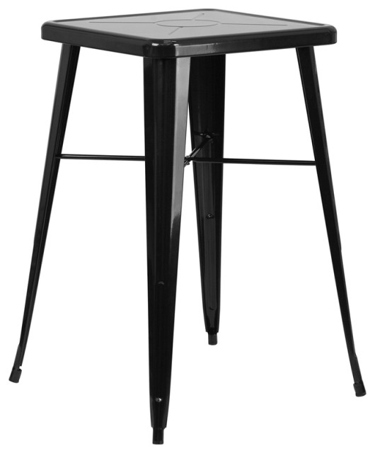 24'' Square Metal Indoor/Outdoor Bar Height Table, Bar Height, 40 ...
