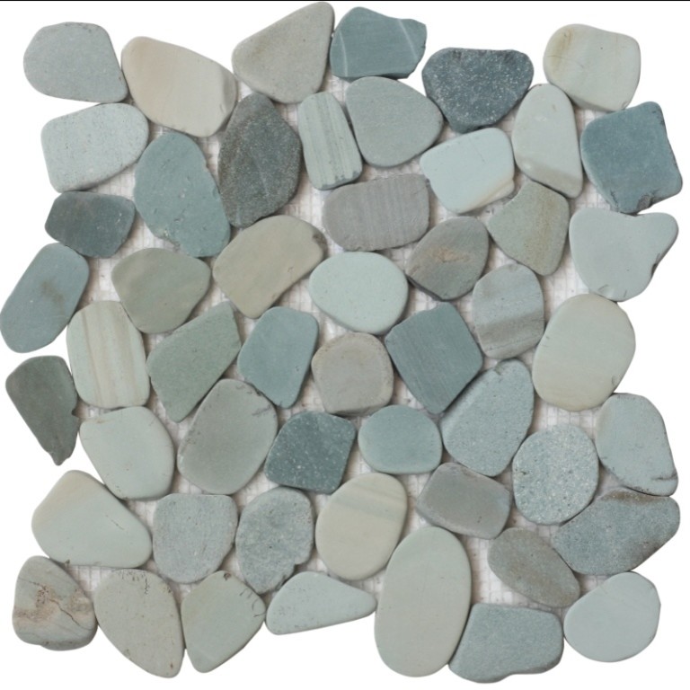 Jade Green Natural 12X12 Interlocking Indonesia Pebble Tile ...