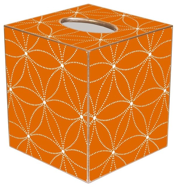 TB2518 - Daisy Dot Orange Tissue Box Cover - Contemporary - Tissue Box ...