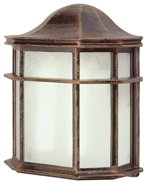 Andrews 1 Light Pocket Lantern, Rust with White Frosted - Craftsman ...