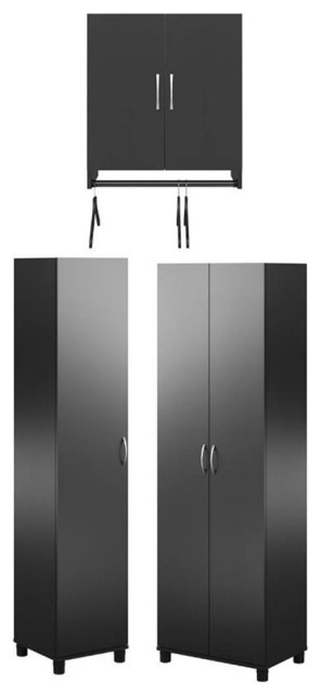 Home Square 3-Piece Set with 24" 16" Utility Cabinet and 2-Door Wall ...