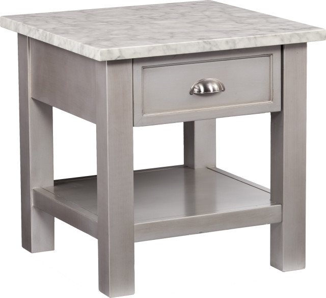 Youngston Faux Marble Square End Table - Transitional - Side Tables And End Tables - by ...