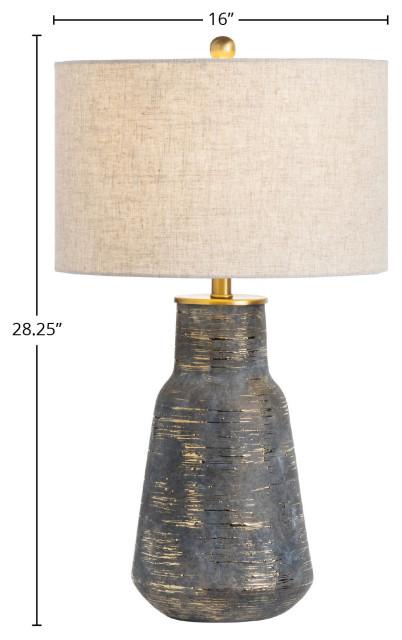 Trinity 28" Urn Table Lamp With Linen Drum Shade, Gray - Farmhouse ...