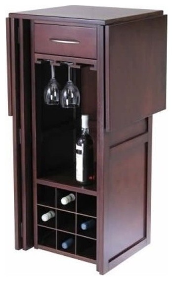 Pemberly Row Expandable Solid Wood Counter Wine Home Bar in Antique ...