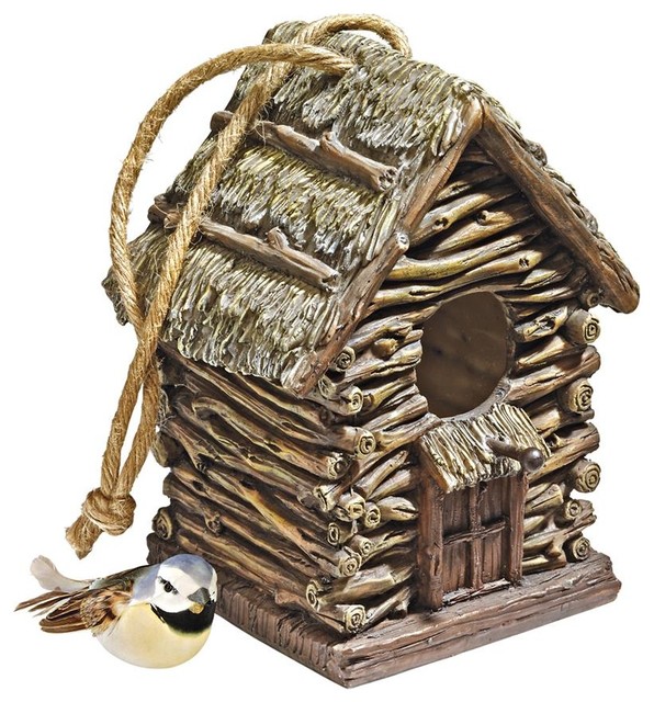 Backwoods Cottage Bird House - Rustic - Birdhouses - by Design Toscano ...