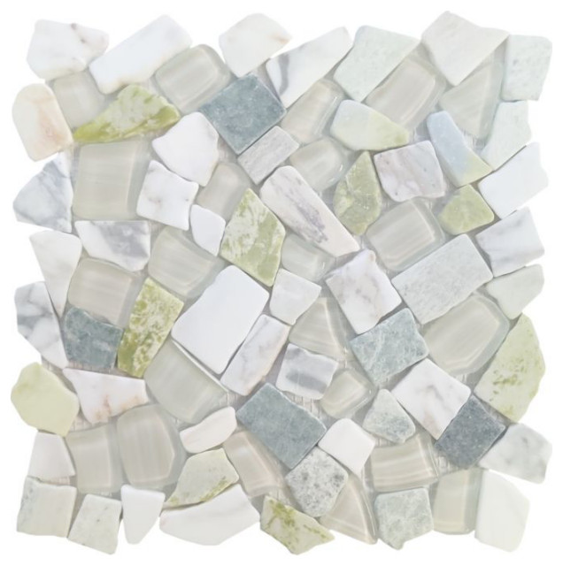 Pebble Spring 12 x 12 - Beach Style - Mosaic Tile - by Fancy Tiles and ...