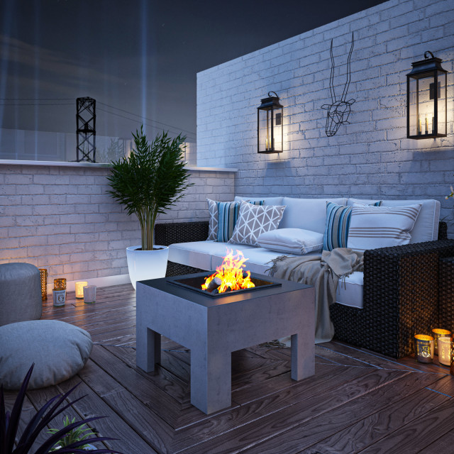 Astella Monolith Fire Nook - Industrial - Fire Pits - by Astella | Houzz