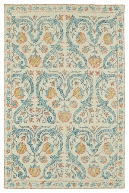 Kaleen Montage Collection Rug, Teal - Traditional - Area Rugs - by Uber ...