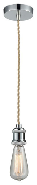 Innovations Edison Bare Bulb Mini Pendant, PC/Amber/Rope, 100PC-10RE ...