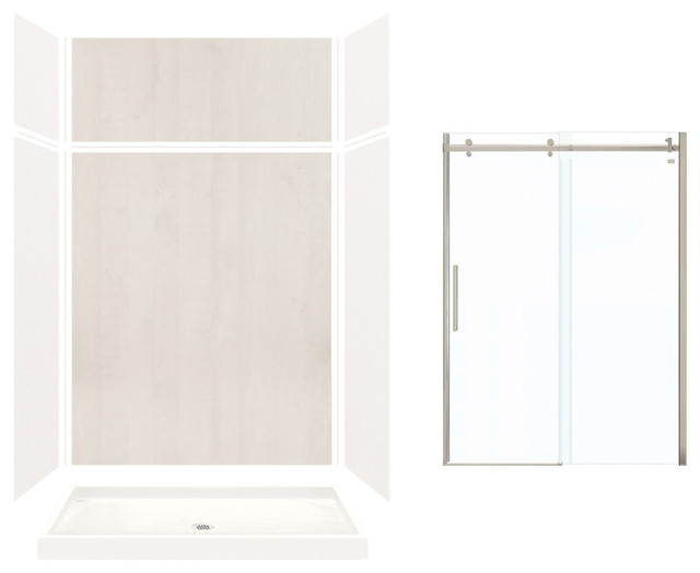 Transolid Expressions Alcove Shower Kit and Door, 60-in L x 32-in W x ...