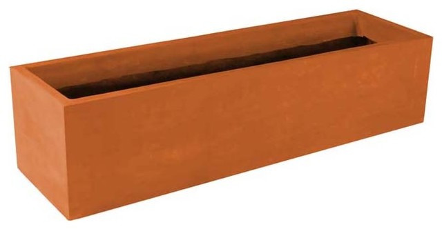 Rectangular Modular Planter, Terra Cotta, 36x12x18, With Drainage Holes ...