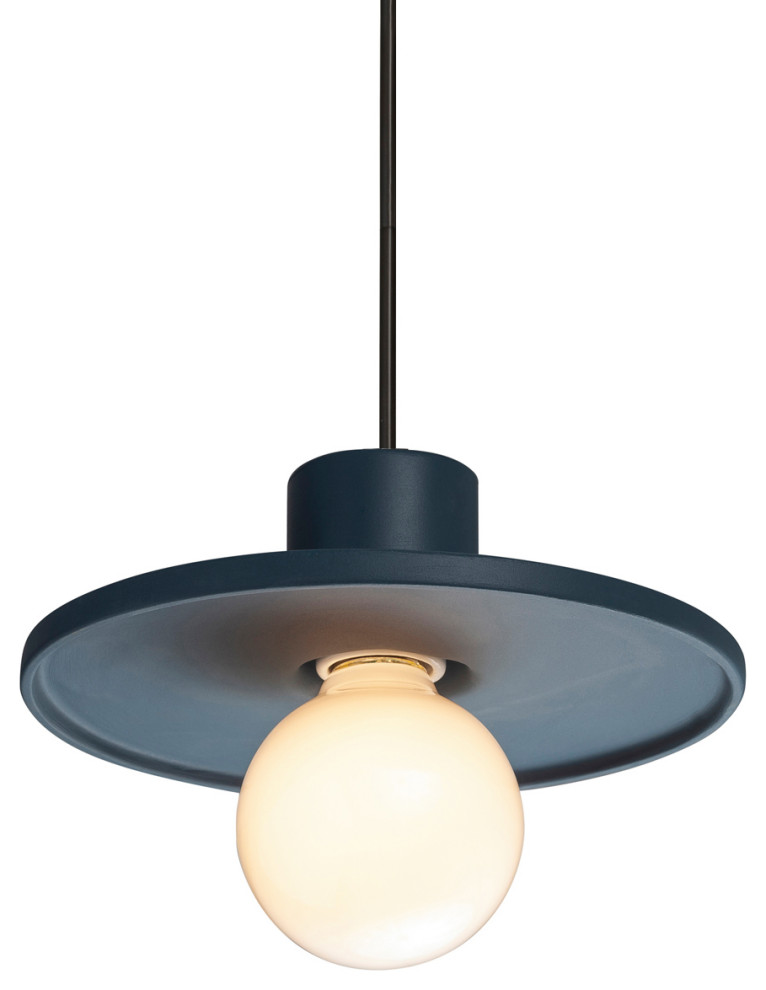 Radiance Saucer Pendant, Midnight Sky, Matte Black, Rigid Stem ...