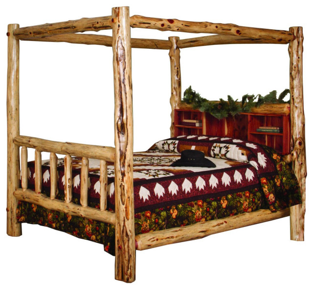 Red Cedar Log Canopy Bedroom Set, Queen - Rustic - Bedroom Furniture Sets - by Furniture Barn ...