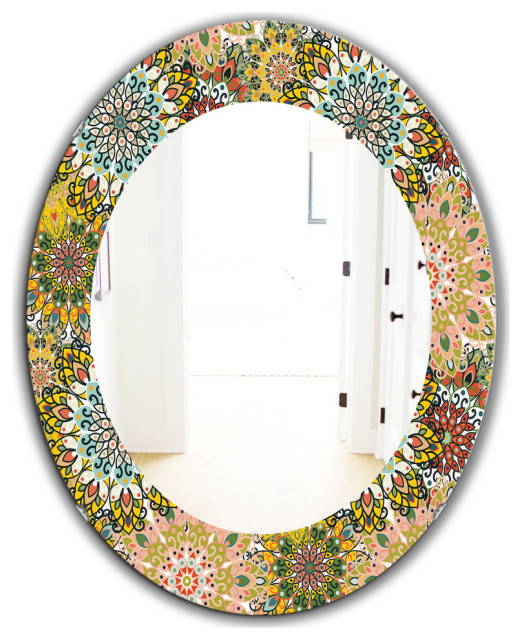 Designart Mandala For Printing On Fabric Paper Frameless Oval Round ...