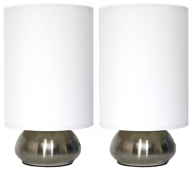 Gemini 2-Pack Mini Touch Lamps, Base and Fabric Shade - Contemporary ...