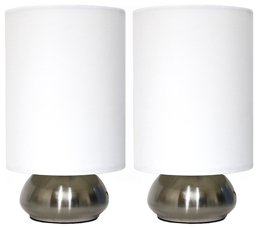 Gemini 2-Pack Mini Touch Lamps, Base and Fabric Shade - Contemporary ...