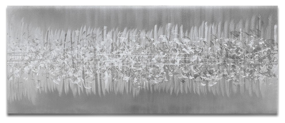 Original Abstract Art 'Static Silver', Contemporary Wall Decor ...
