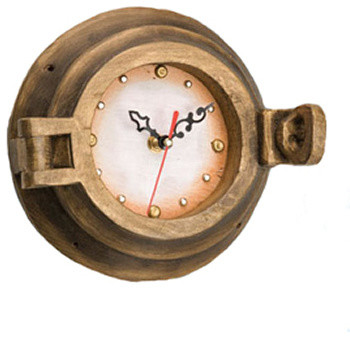 Wooden Porthole Clock - Beach Style - Wall Clocks - by Brass Binnacle ...