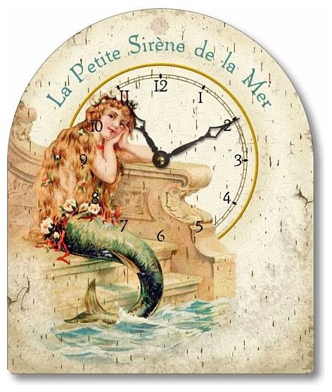 Vintage-Style Little Mermaid Tabletop Clock - Victorian - Wall Clocks ...