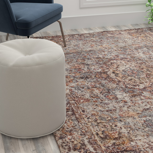 Olivia Collection Artisan Old English Style Rug Rectangle 5' x 7' Red ...