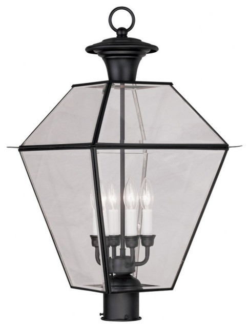 4 Light Outdoor Post Top Lantern in Farmhouse Style - 15 Inches wide by ...