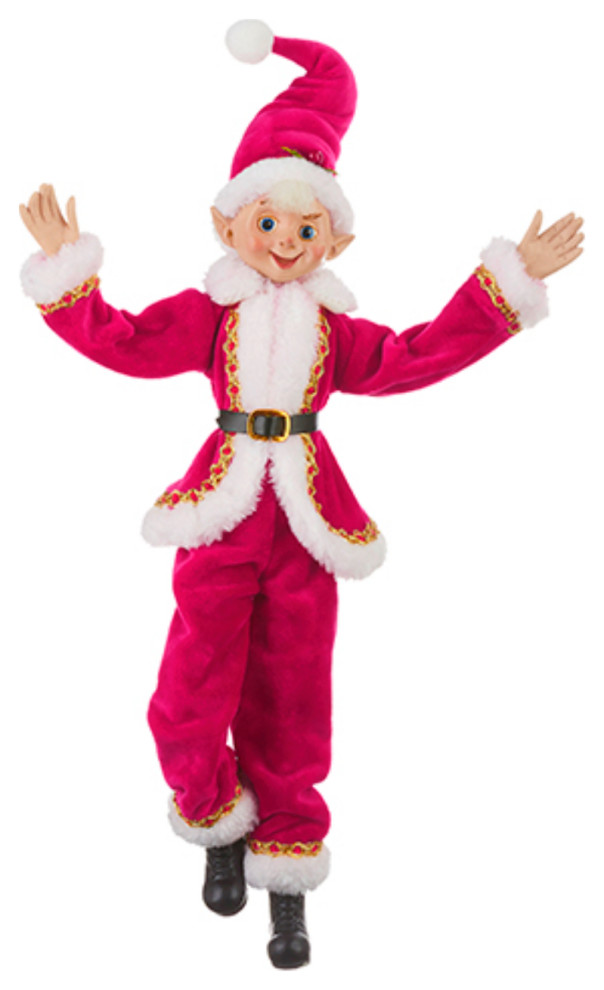 Pink Posable Elf - Contemporary - Holiday Accents And Figurines - by ...