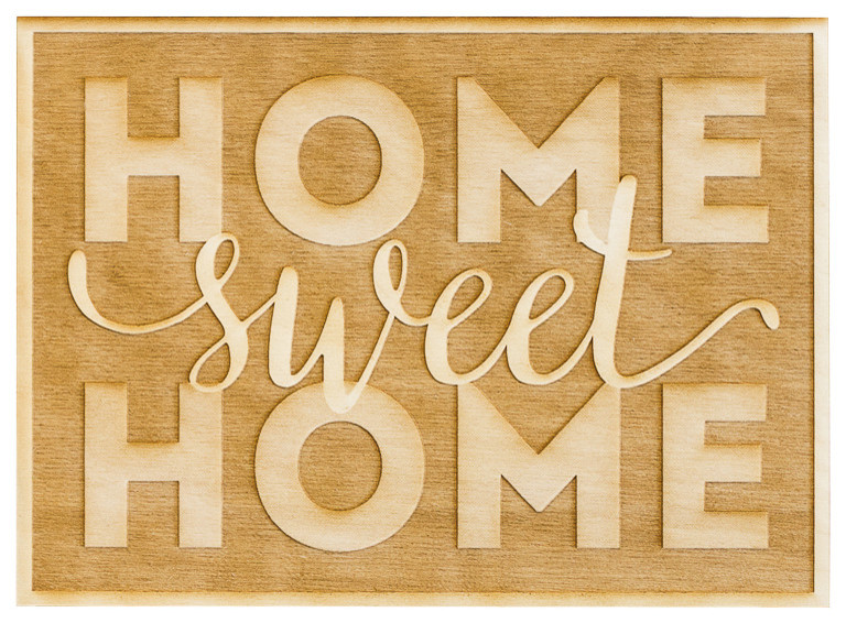 Home Sweet Home Wood Sign, 12"x9" - Contemporary - Novelty Signs - by ...
