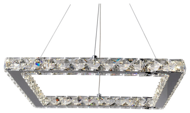 Ring LED Chandelier With Chrome Finish - Contemporary - Chandeliers ...