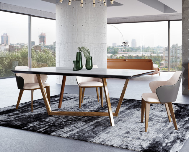 Modrest James Contemporary Walnut and White Dining Table - Contemporary ...