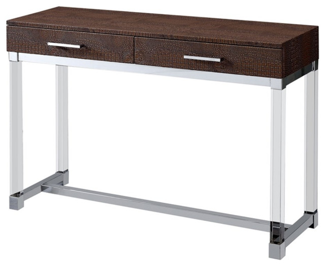 Furniture of America Romano Contemporary Metal 2-Drawer Console Table ...