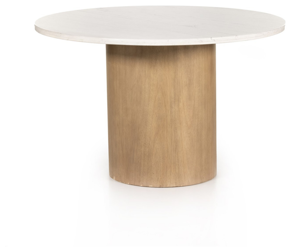 Pilo Dining Table, Polished White Marble - Transitional - Dining Tables ...