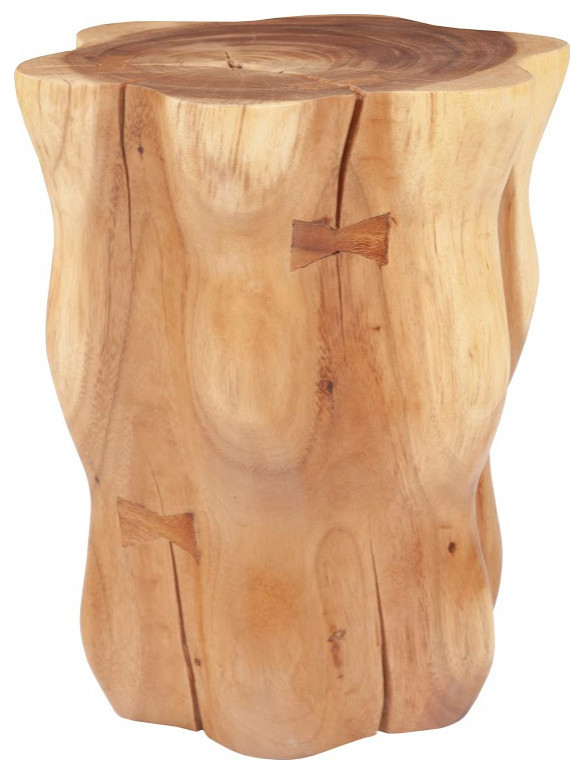 Chamcha Wood Flower Stool - Rustic - Accent And Garden Stools - by ...