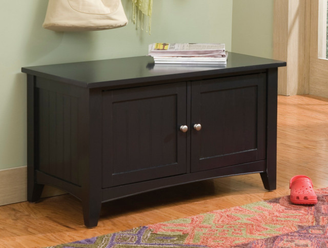 Shaker Cottage Storage Cabinet Bench, Cherry - Transitional - Accent ...