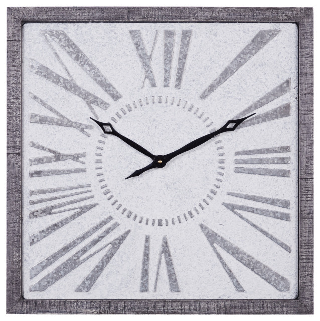 Farmhouse Gray Metal Wall Clock 89541, 25" x 2" x 25" - Farmhouse ...