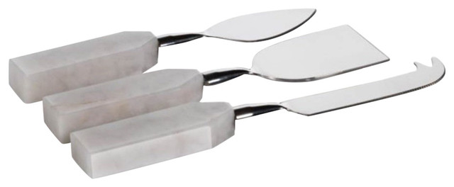 3-Piece Alabaster Cheese Knife Set - Contemporary - Cheese Knives - by ...