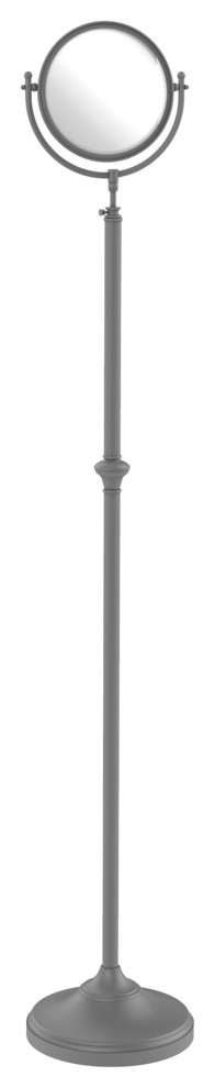 Adjustable Height Floor Standing Make-Up Mirror 8" Diameter-4X ...