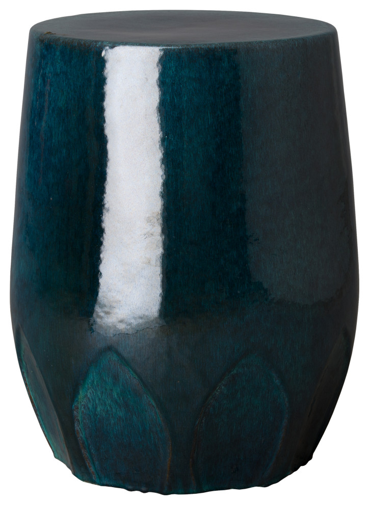 Large Teal Calyx Stool - Transitional - Accent And Garden Stools - by ...