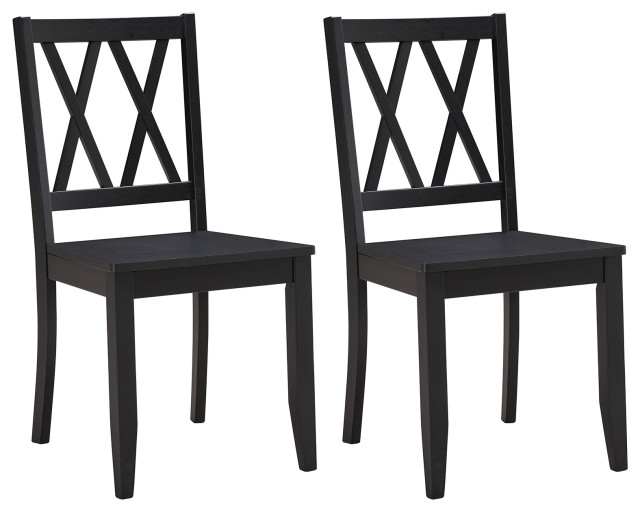 Set of 2 Double-X Back Wood Chairs - Transitional - Dining Chairs - by ...