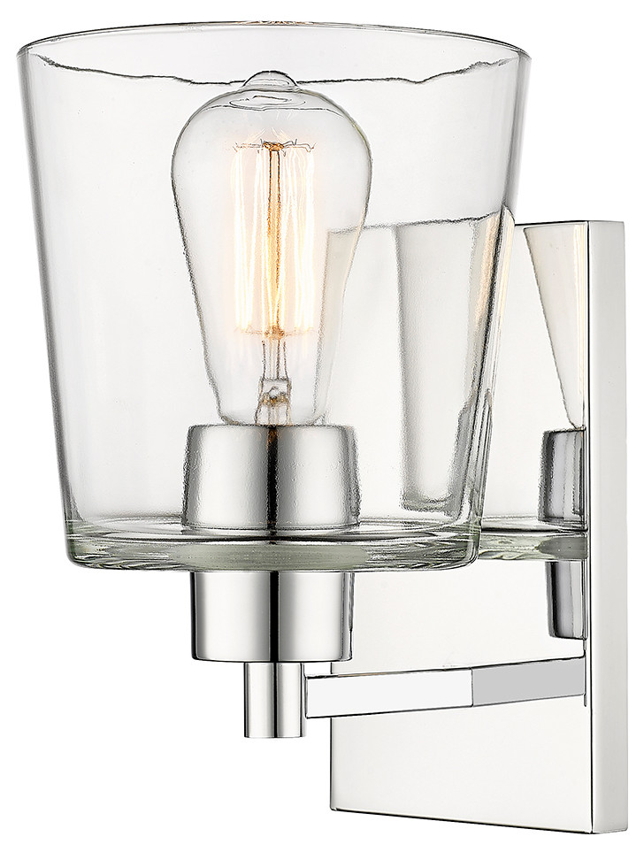 Evalon 1 Light 6.5" Chrome Bath Sconce - Transitional - Bathroom Vanity ...
