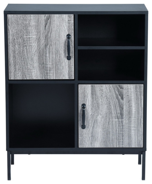 Wood Double Door Accent Cabinet with Exterior Shelves, 28'' X 12 ...