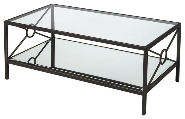 Butler Metropolis Metal & Mirror Coffee Table - Transitional - Coffee ...