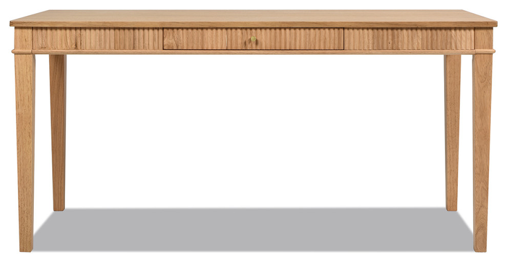 Dumont 1-Drawer Fluted Home Office Writing Desk, Natural Blonde ...