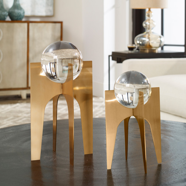 Uttermost 2-Piece Ellianna Crystal Sphere Set - Contemporary ...