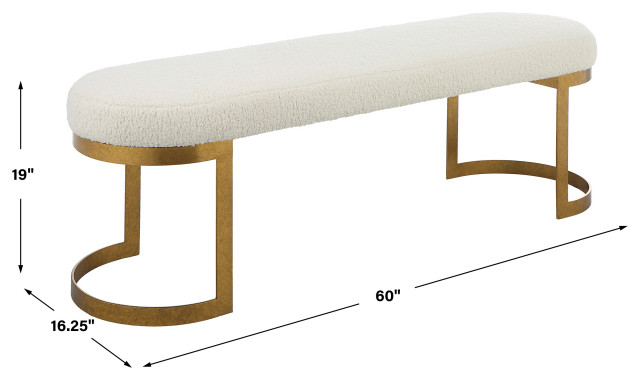 Uttermost Infinity Gold Bench - Contemporary - Upholstered Benches - by ...
