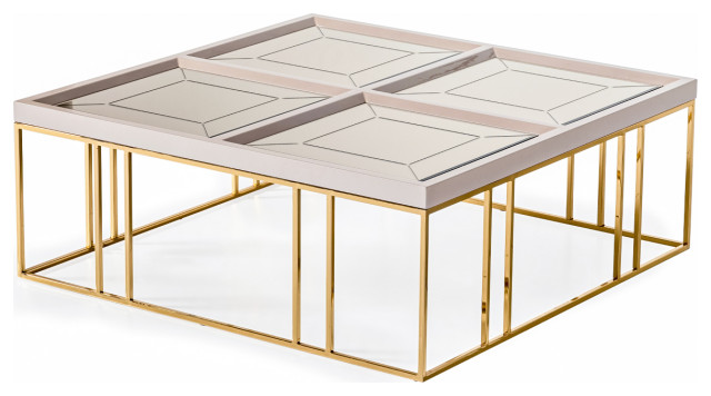 Carmela Cocktail Table Shimmering Ivory - Contemporary - Coffee Tables ...