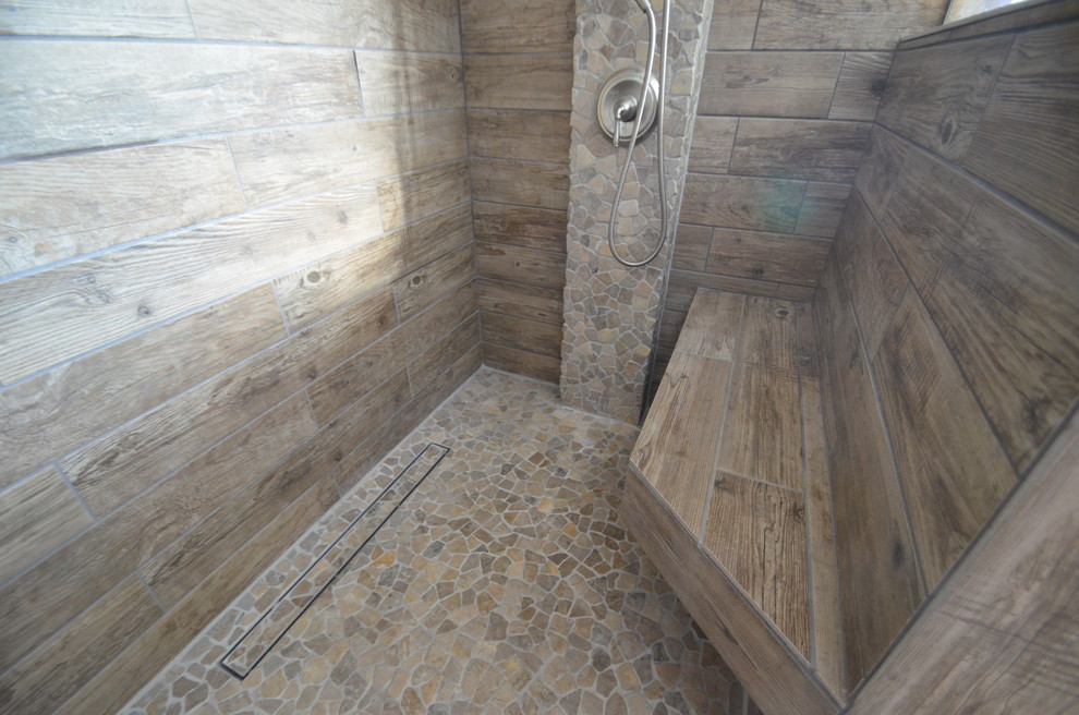 Walk-in Rustic tile Shower - Farmhouse - Philadelphia - by Maui ...