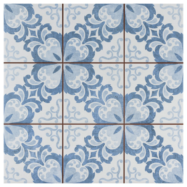 Harmonia Floral Lattice Ceramic Floor and Wall Tile, Sample ...
