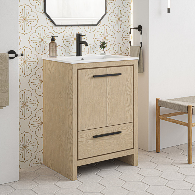 Virage 24 Freestanding, Bathroom Vanity, Natural Oak, 24 x 18 ...