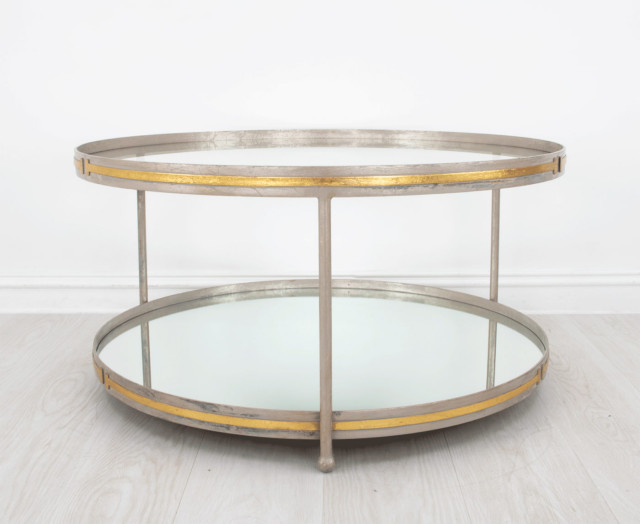 Tiffany Black & Gold Round Coffee Table - Transitional - Coffee Tables ...